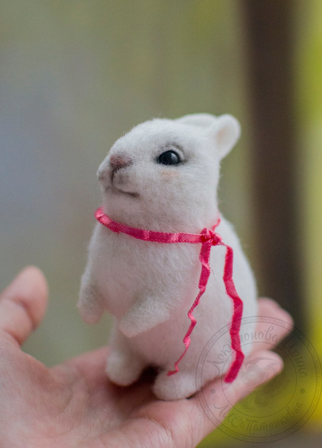Bunny Felting Sculpture Needle Felting White Rabbit Animal Dry Felting ...