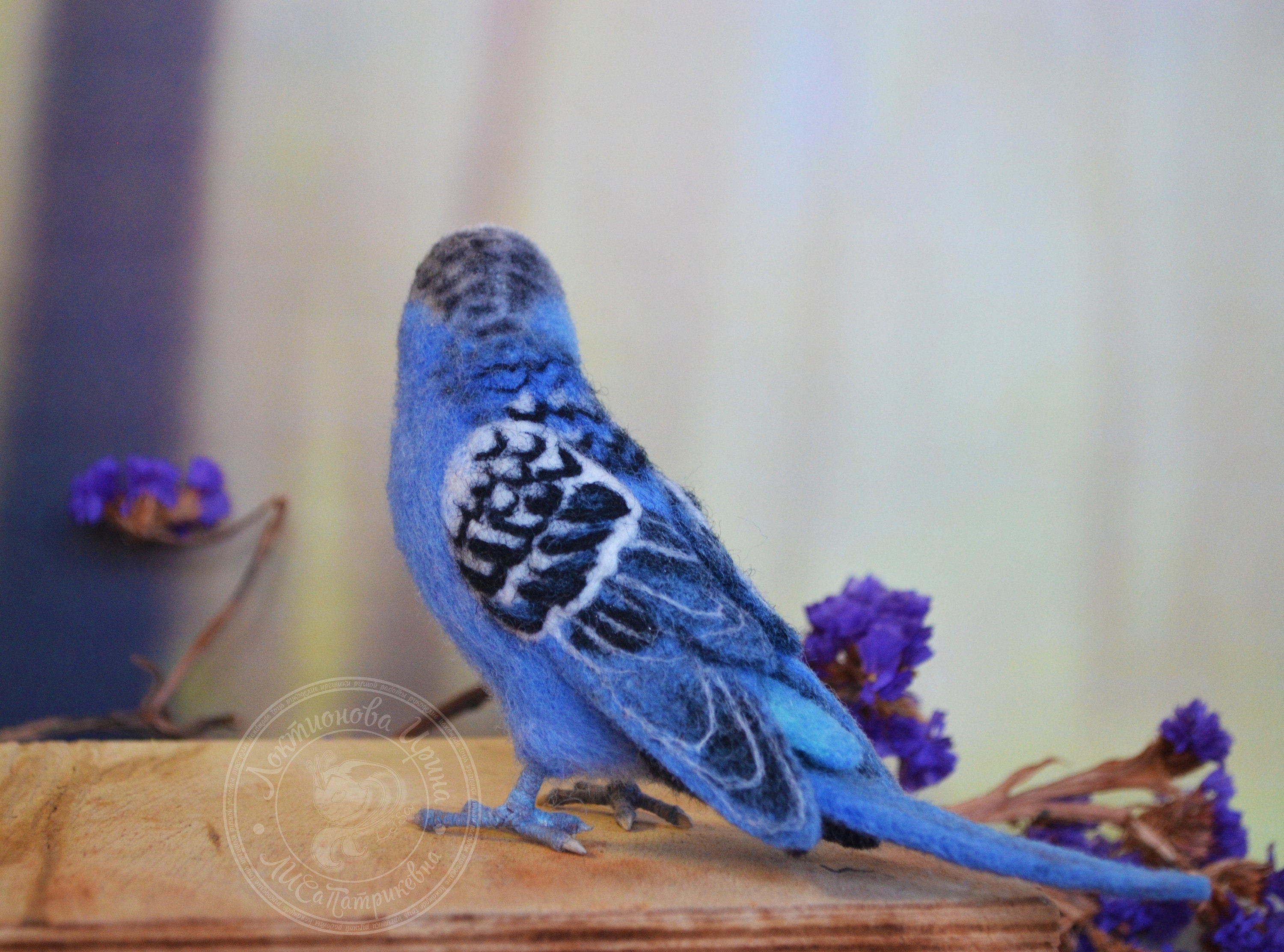 Budgerigar Dry Felting Bird Animal Felting Blue Parrot. - Etsy