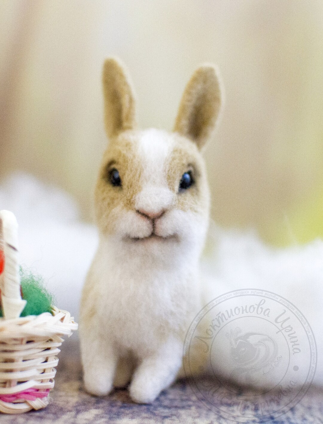 Rabbit Felting Animal Sculpture Needle Felting Bunny Decor Dry Felting ...