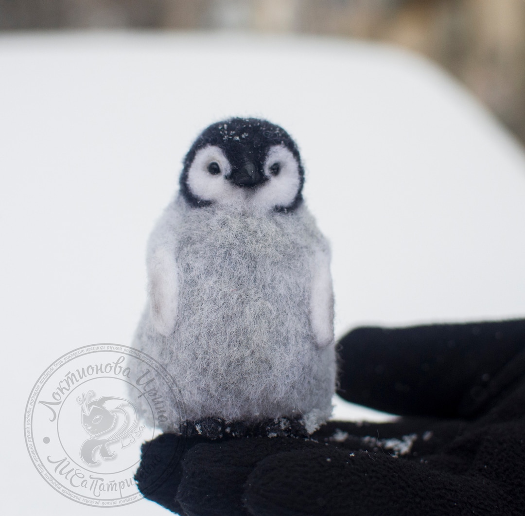 Needle Felted Baby Penguin: Wool Animal Figurine - Etsy