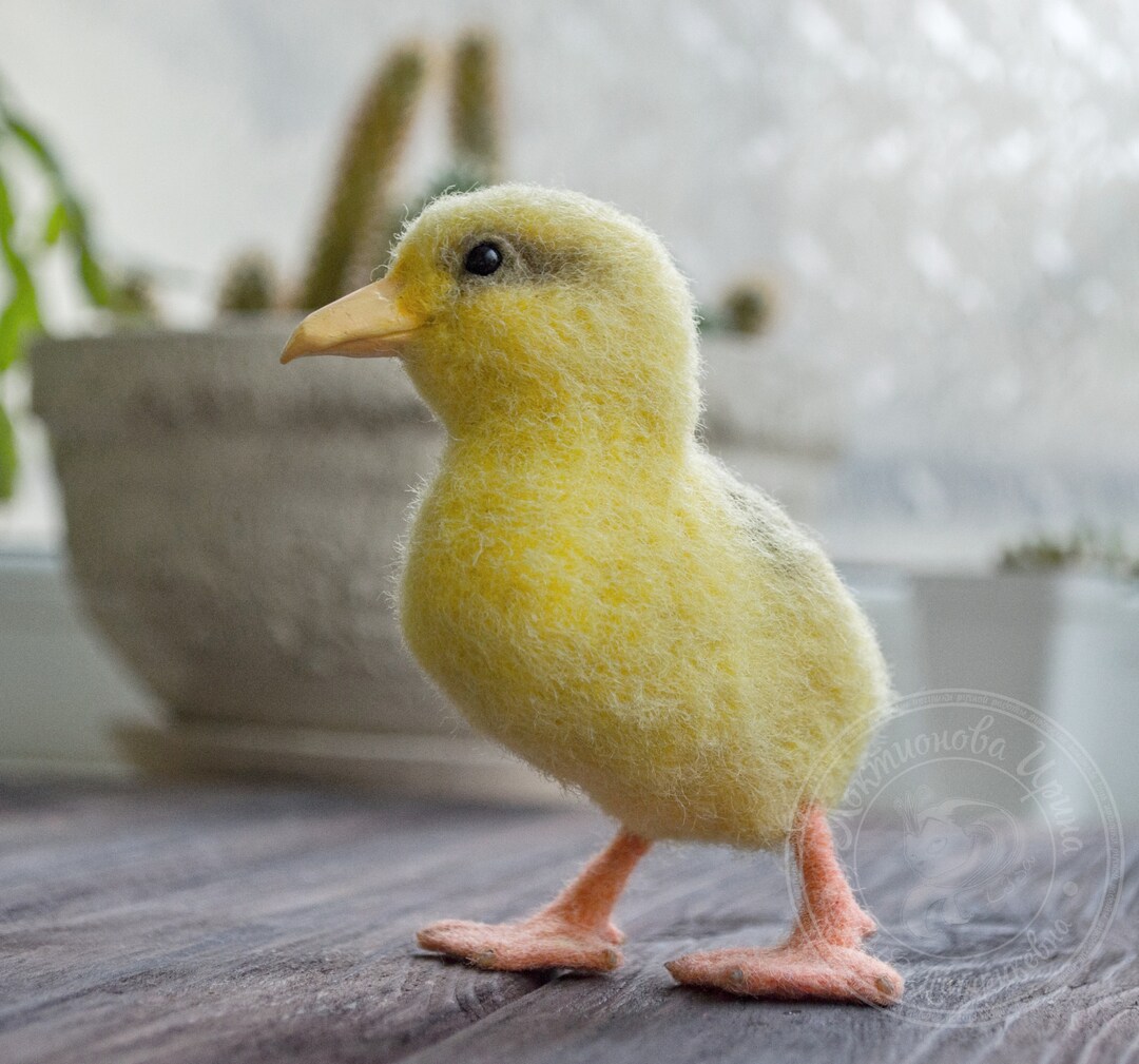 Baby Duck Needle Felting Bird Sculpture Collection Toy Decor Realistic ...