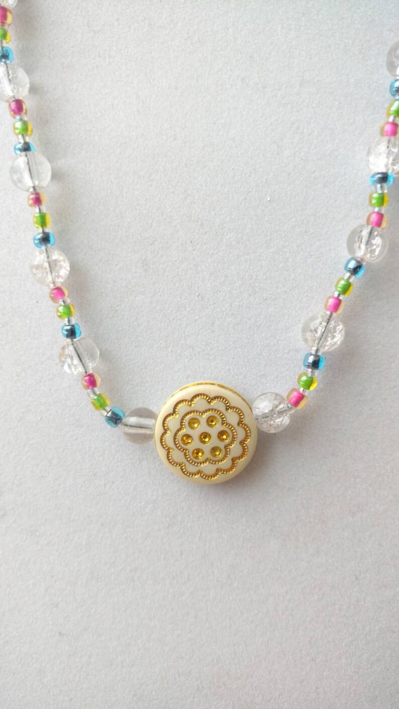 Spring Colored Glass Bead Necklace and Bracelet - Etsy