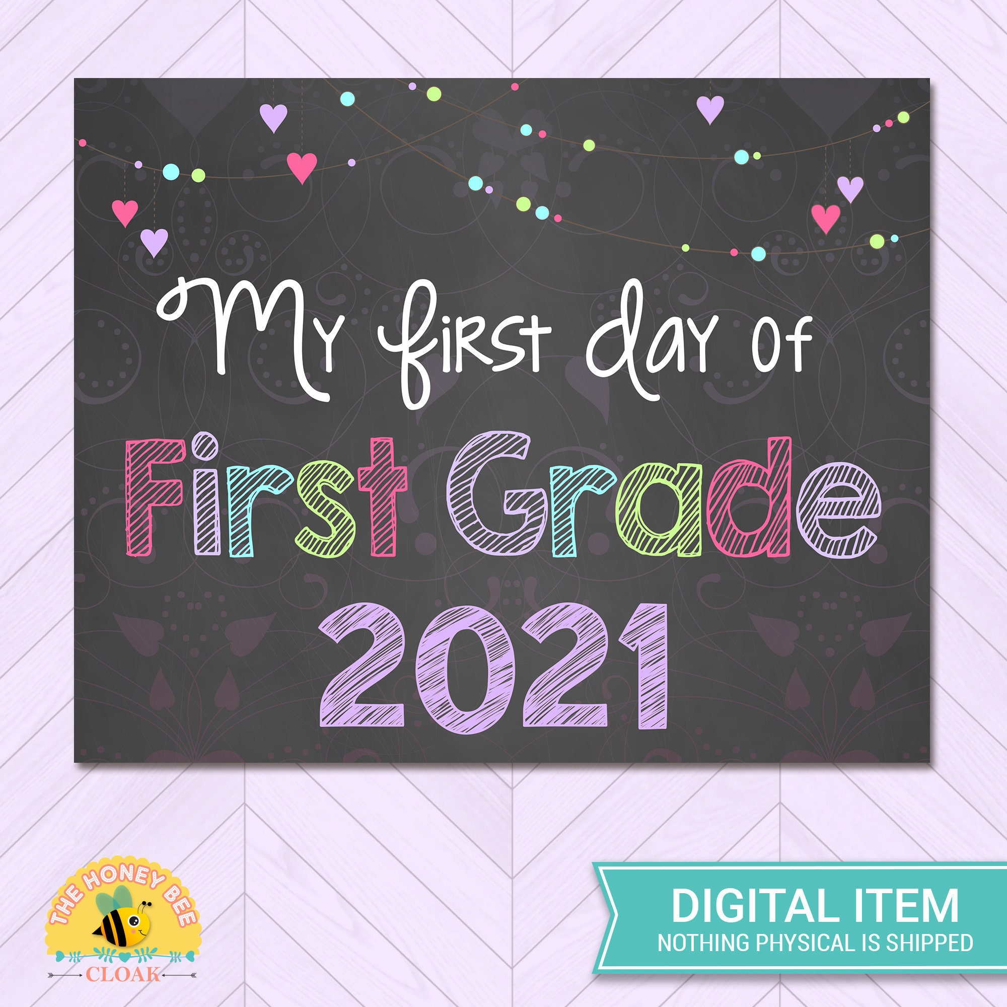 Home & Living Prints Back to School Sign Chalkboard PRINTABLE Girl Last ...