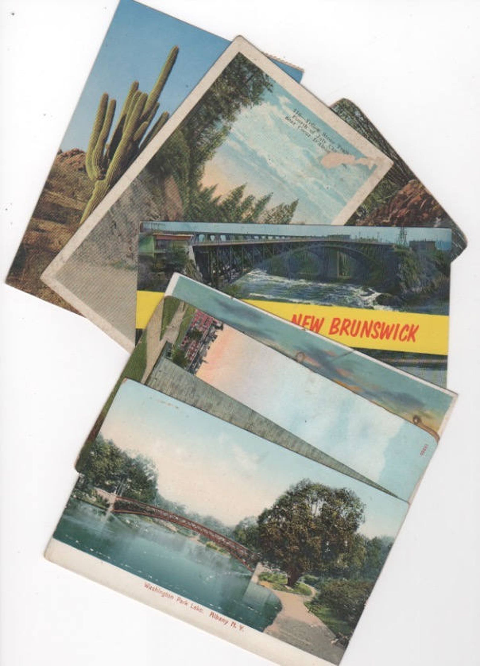 7 Vintage Travel Postcards for Scrapbook, Collage, Collecting. 1908 ...