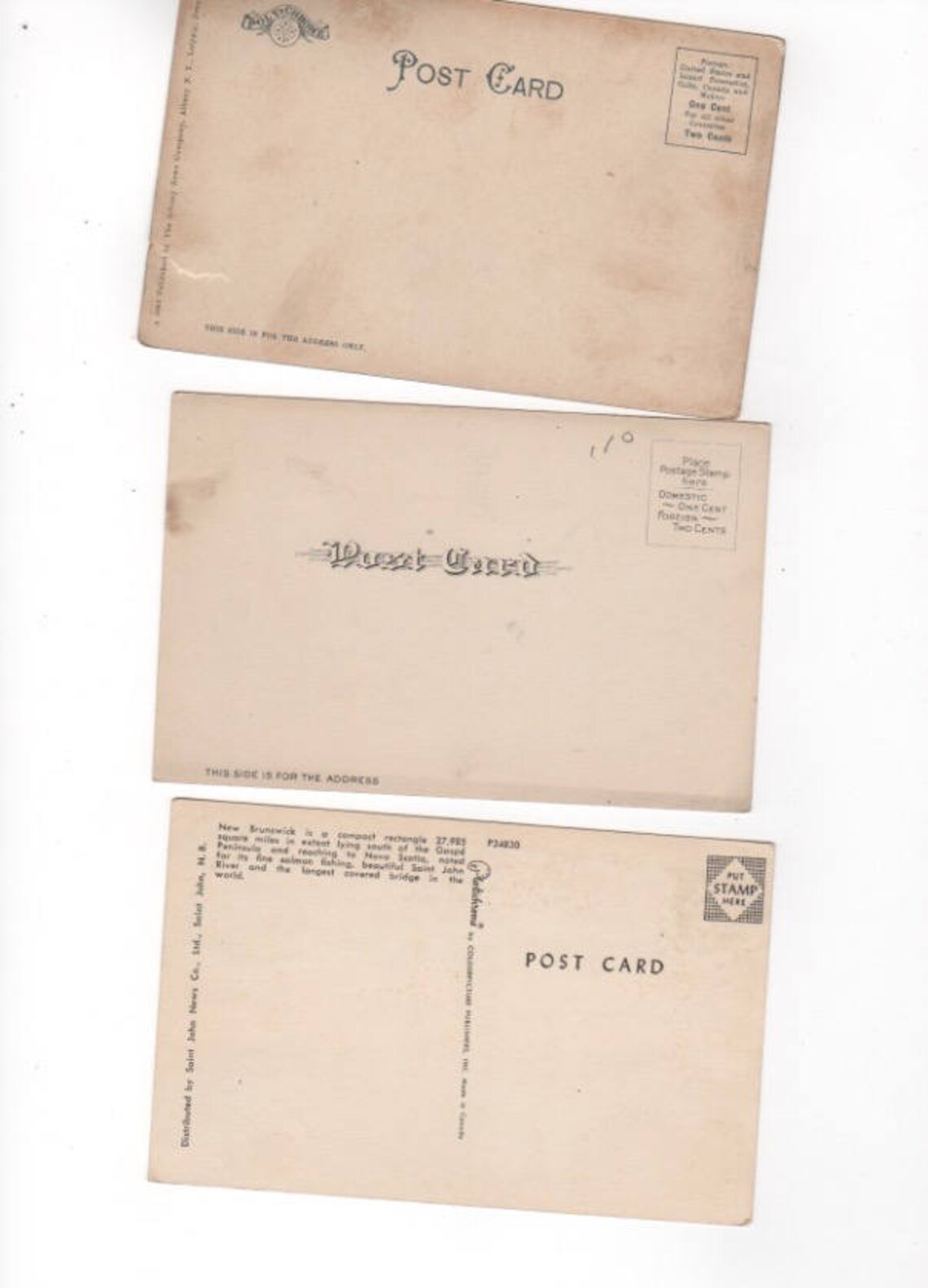 7 Vintage Travel Postcards for Scrapbook, Collage, Collecting. 1908 ...