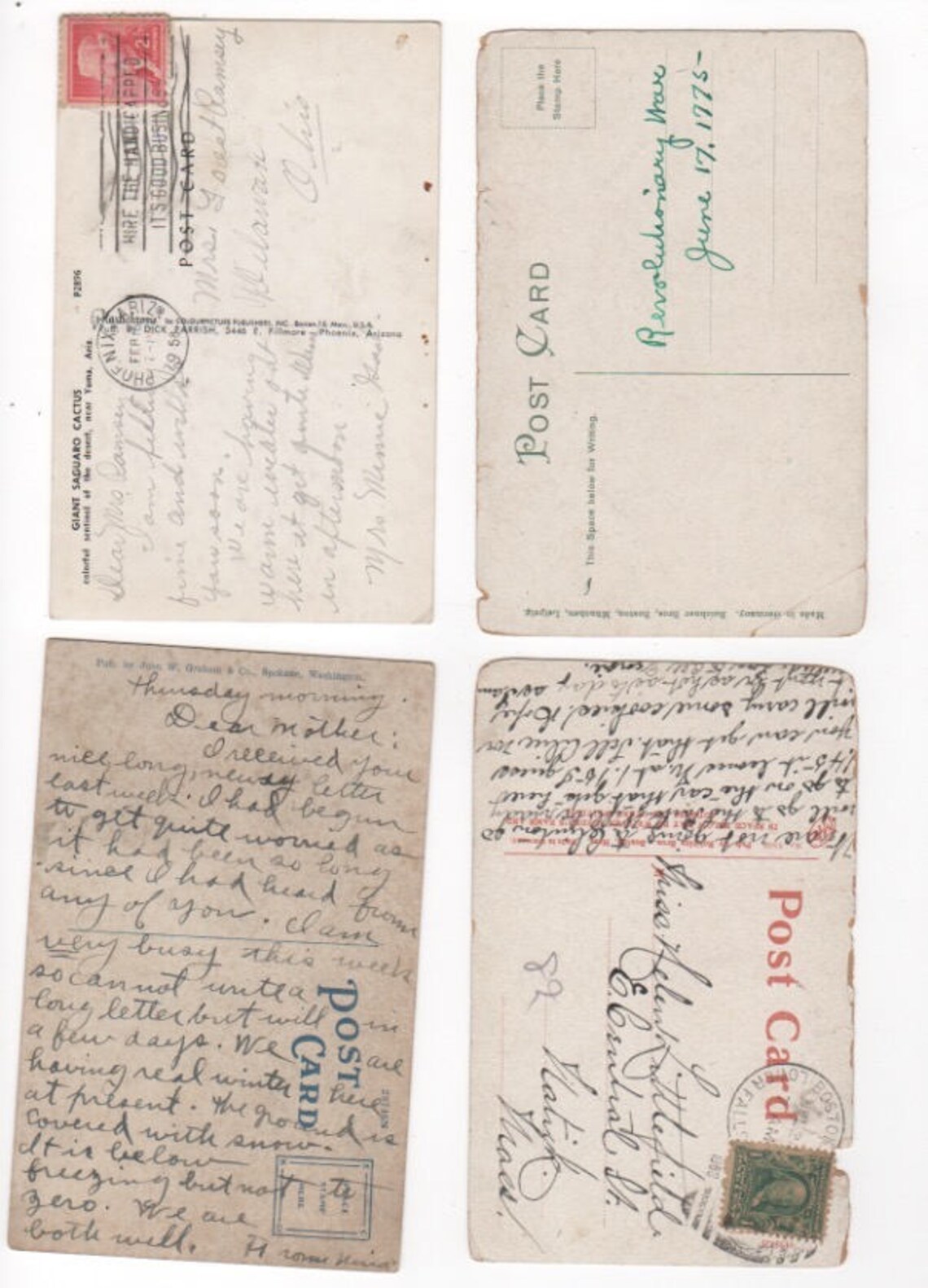 7 Vintage Travel Postcards for Scrapbook, Collage, Collecting. 1908 ...