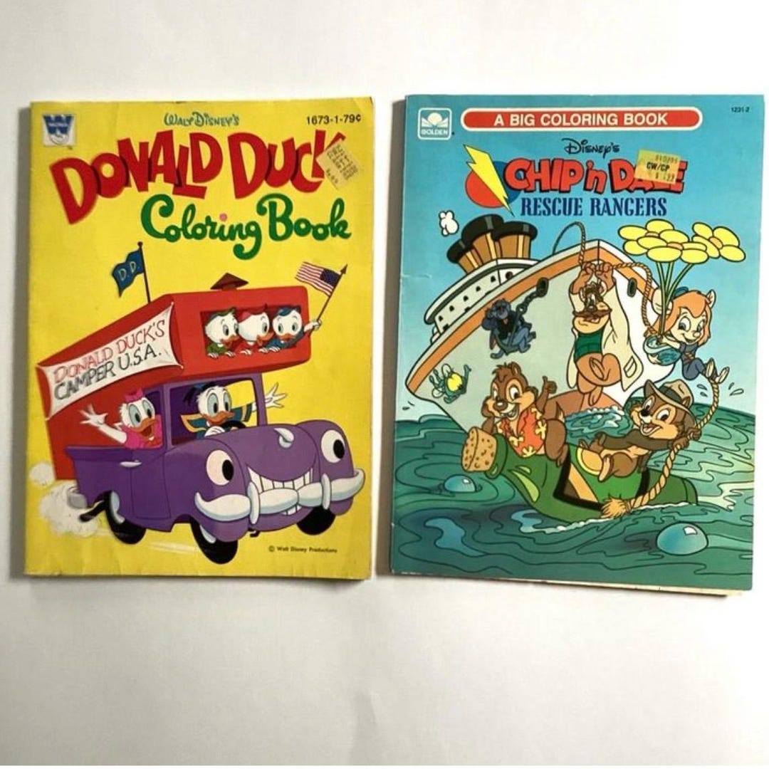 YOUR CHOICE Vintage Disney Coloring Book. Left is Donald Duck 1972 ...