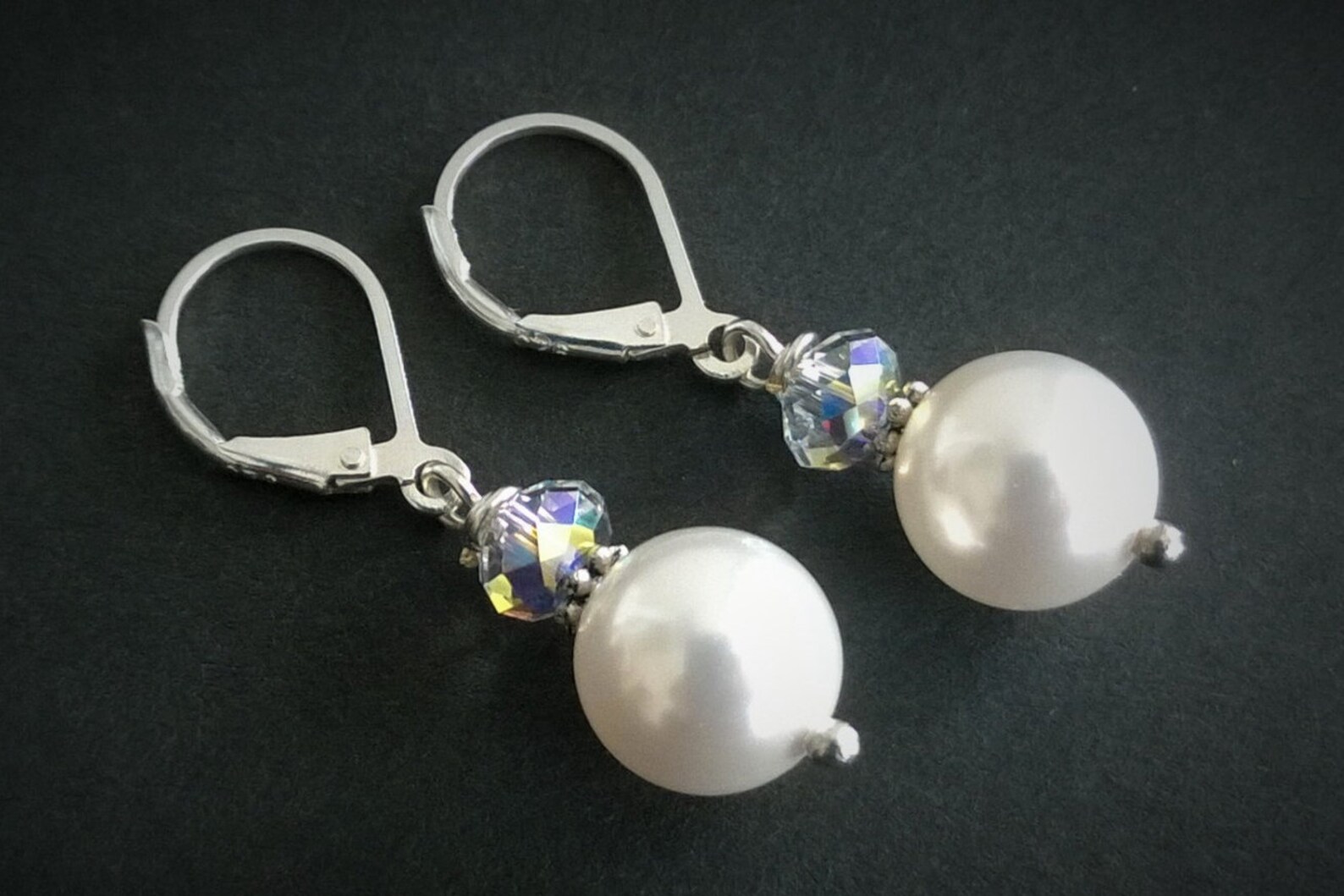 Genuine Swarovski-white Crystal Pearls and Crystal AB Briolette ...