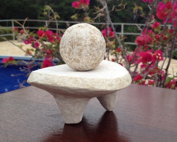 Borucan Indian Stone Metate, Grinding Stone Sculpture, Authentic ...