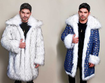 Mens White Fur Coat - Etsy