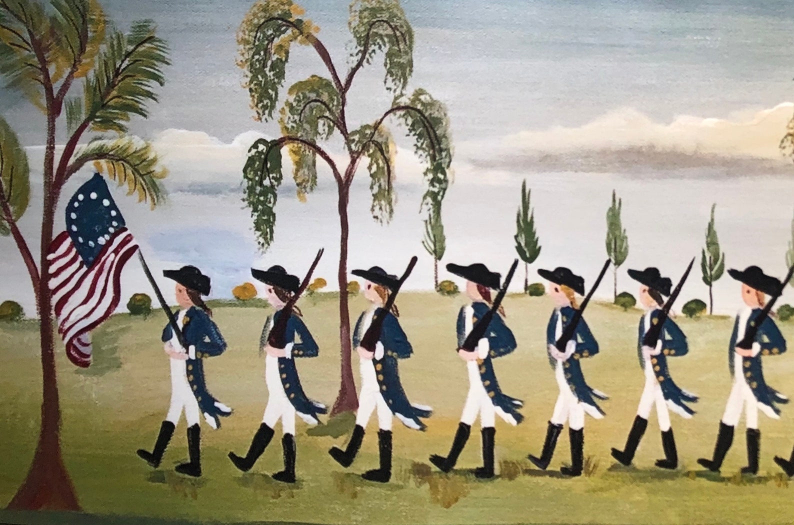 Marching Patriots Adhesive Mural Wallpaper Print - Etsy