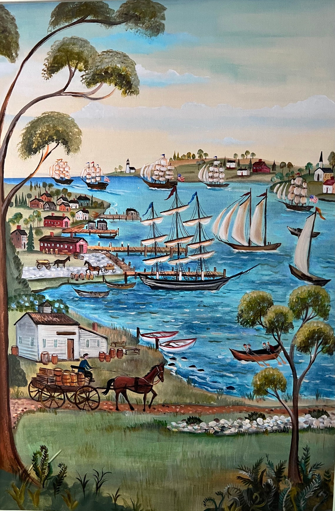 Colonial Boston Mural in Three Panels - Etsy