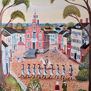 Colonial Boston Mural in Three Panels - Etsy