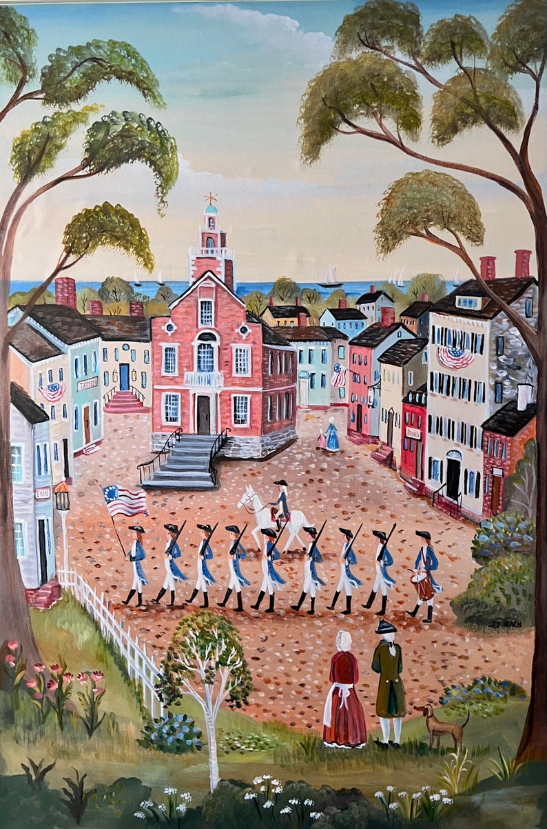 Colonial Boston Mural in Three Panels - Etsy