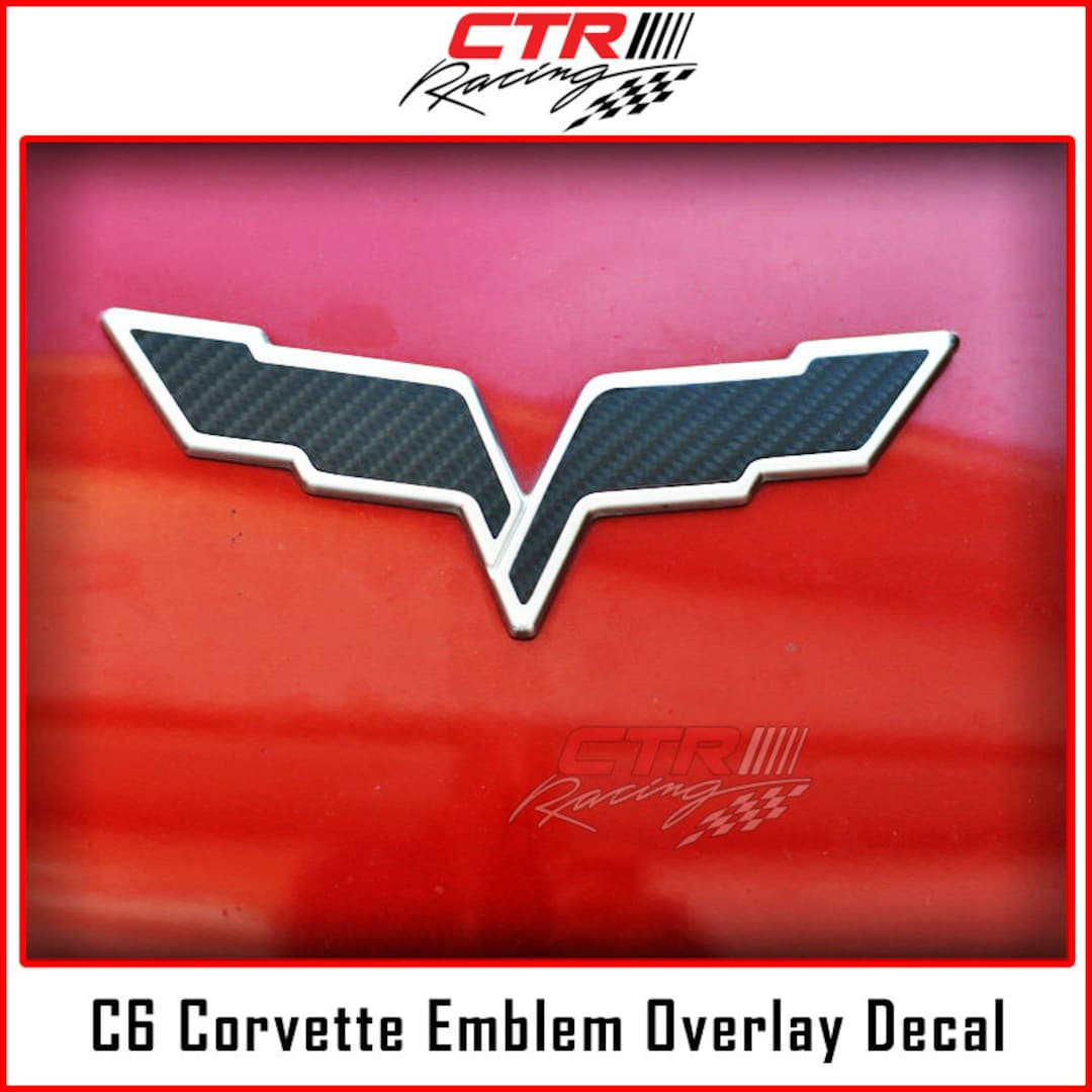 C6 Corvette Flag Emblem Overlay Decal Black Carbon Fiber - Etsy