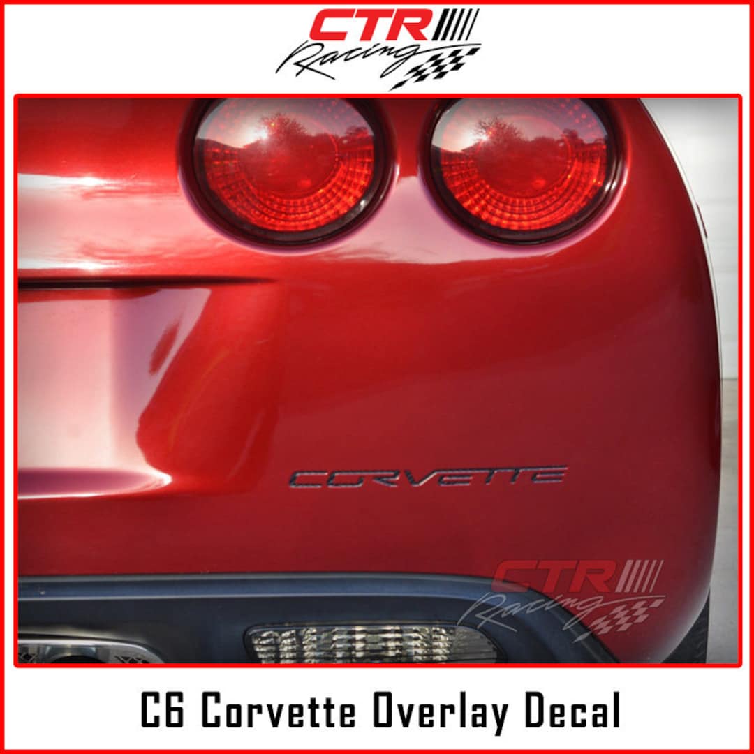 C6 Corvette Letters Inserts Rear Trunk Bumper Carbon Fiber Decal 2005 ...