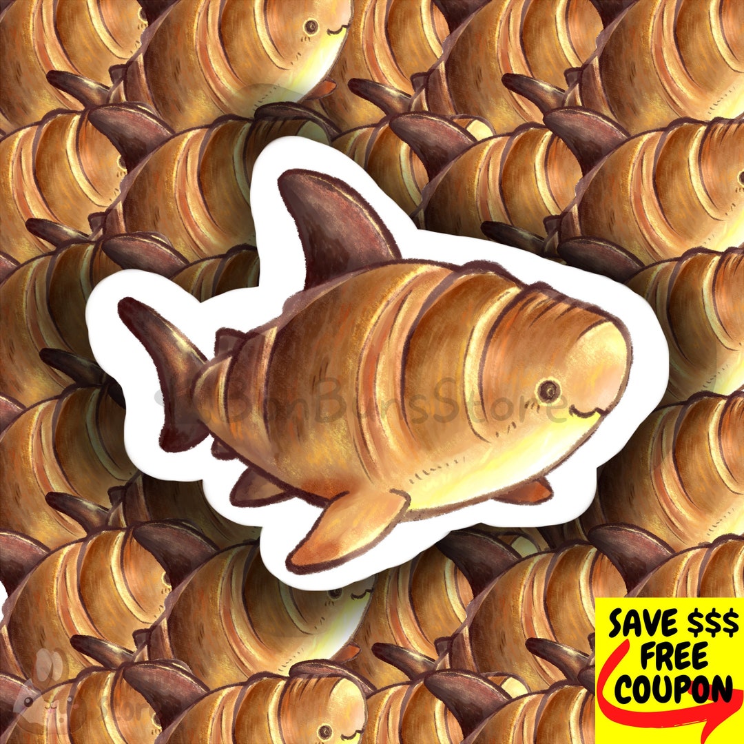 Croisshark Sticker | Waterproof Vinyl Sticker, Foodie, Shark, Croissant ...
