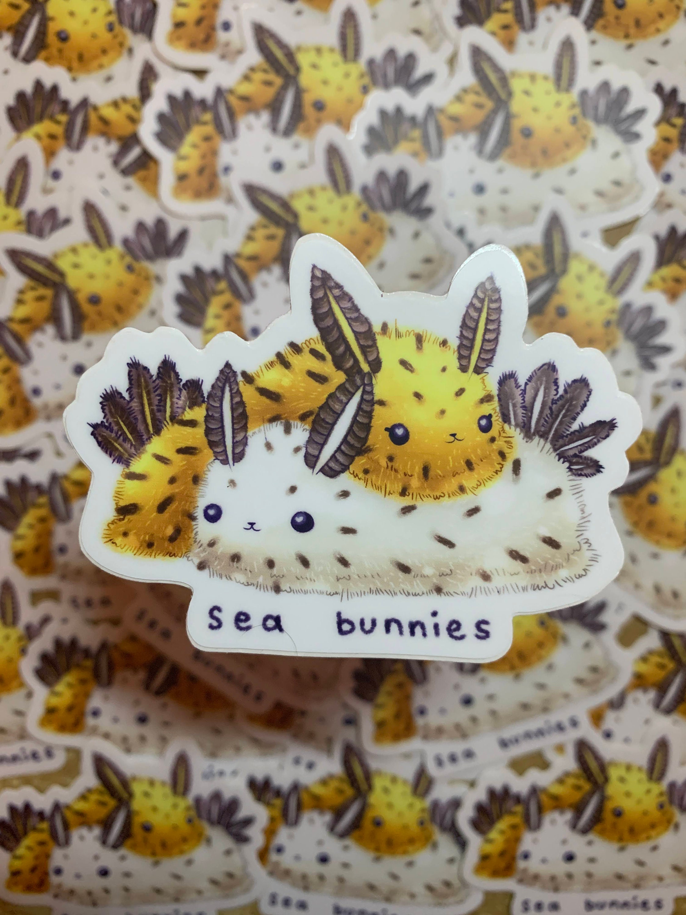 Sea Bunnies Sticker | Waterproof Vinyl Sticker, Sea Slug, Ocean Animals ...