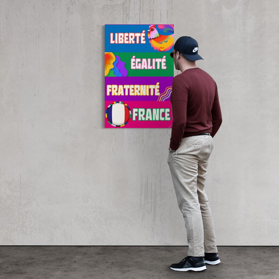 Liberté, Égalité, Fraternité Colorful FRENCH PRINT 24 X 36 Inch ...