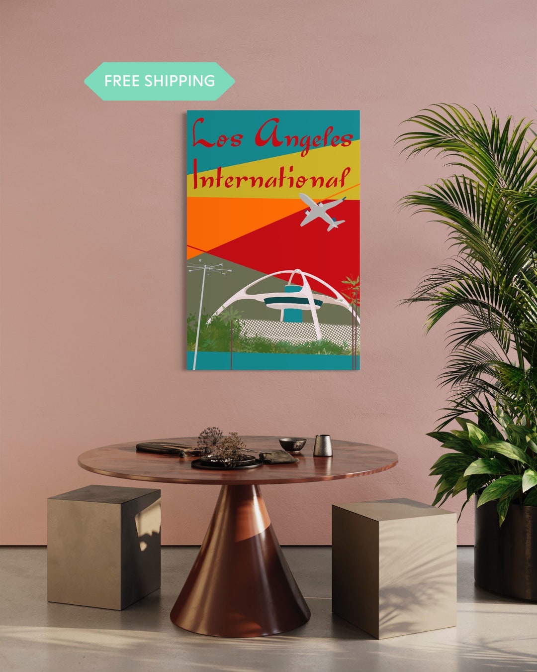 Mid Century Modern Vintage-style LAX Los Angeles International Art ...