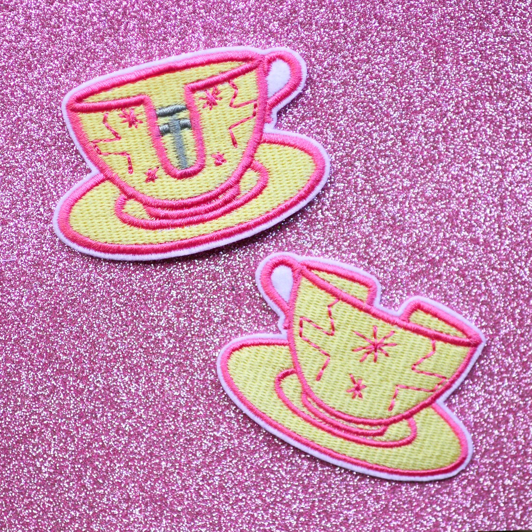 Yellow Teacup Embroidered Iron on Patch - Etsy