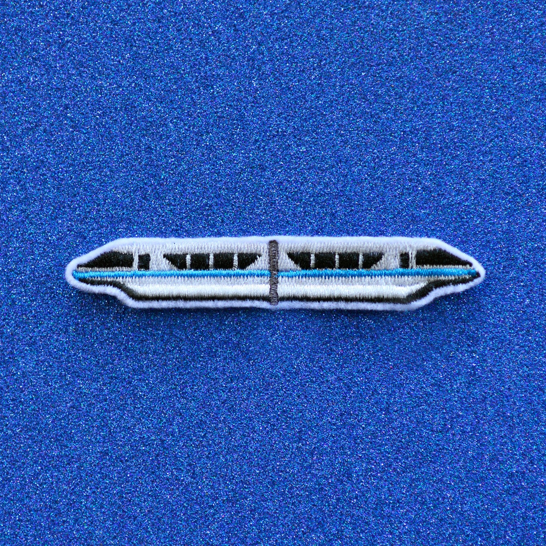 Blue Monorail Embroidered Iron on Patch - Etsy