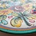 Large Floral Ceramic Wall Plate Hand Painted Vintage Rustic Decor ...