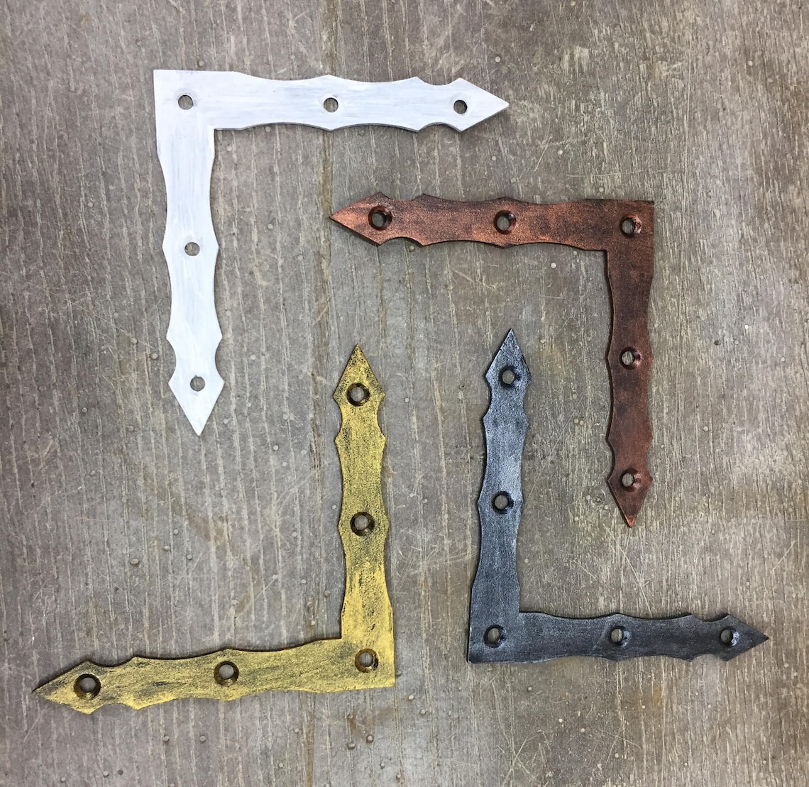 Flat corner brace accents 4 piece/small rustic corner | Etsy