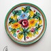 Large Floral Ceramic Wall Plate Hand Painted Vintage Rustic Decor ...