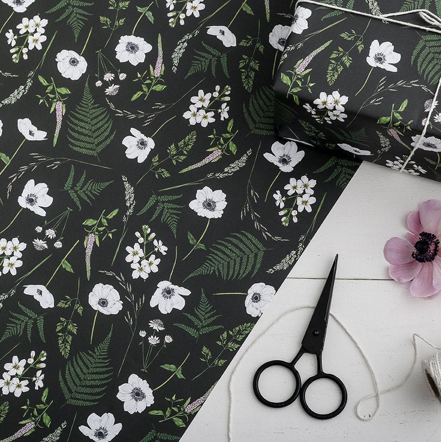 Botanical Wrapping Paper Recycled Gift Wrap Wild Meadow - Etsy