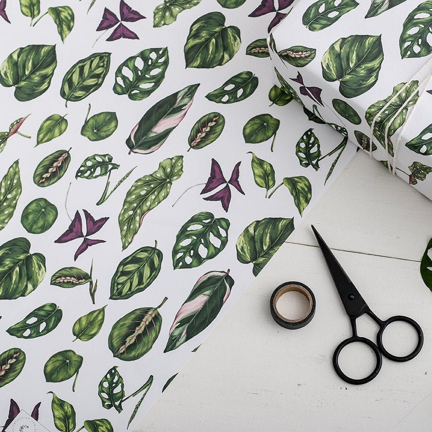 Botanical Wrapping Paper Recycled Gift Wrap Houseplants - Etsy UK