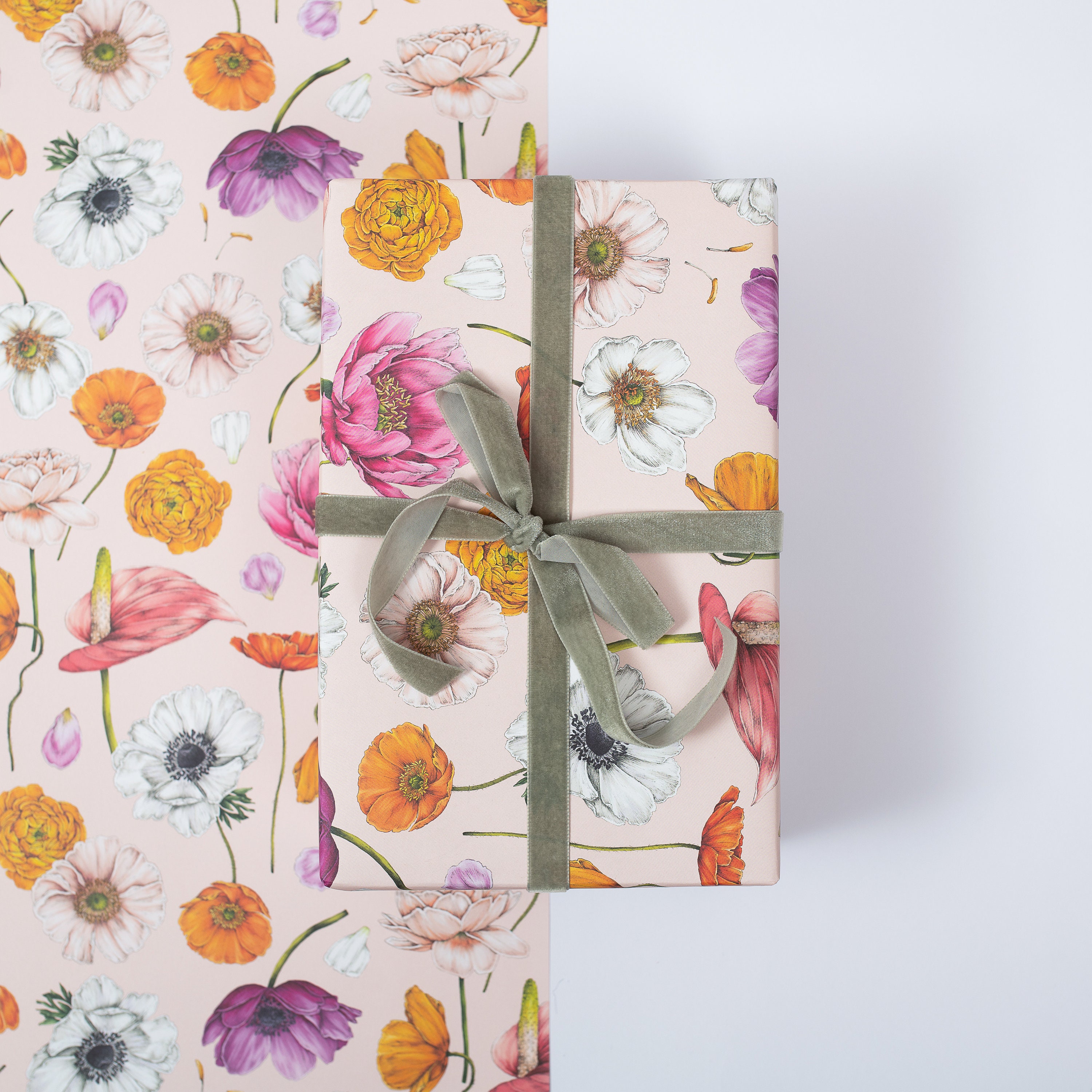 Botanical Wrapping Paper Recycled Gift Wrap Floral Brights - Etsy