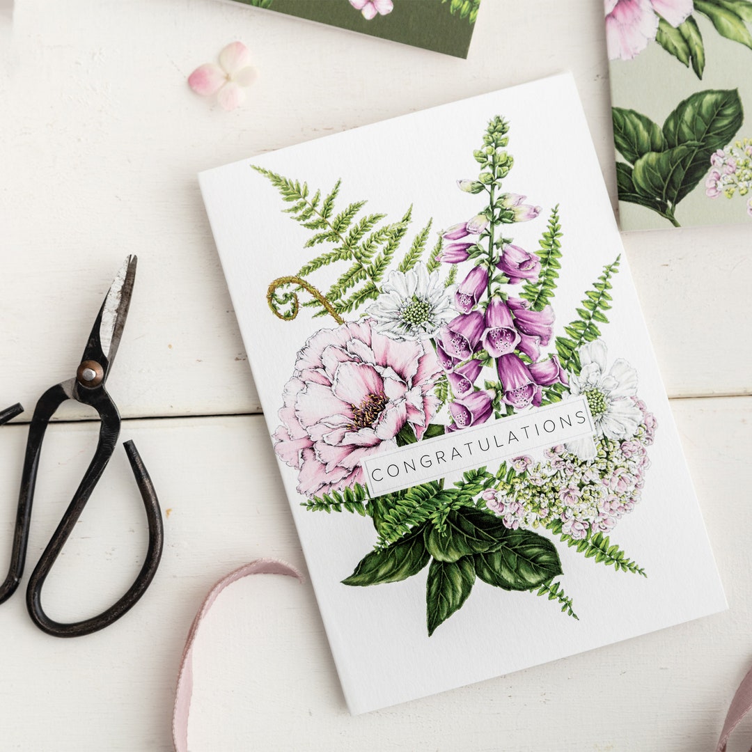 Congratulations - Greeting Card - 'summer Garden' Collection ...