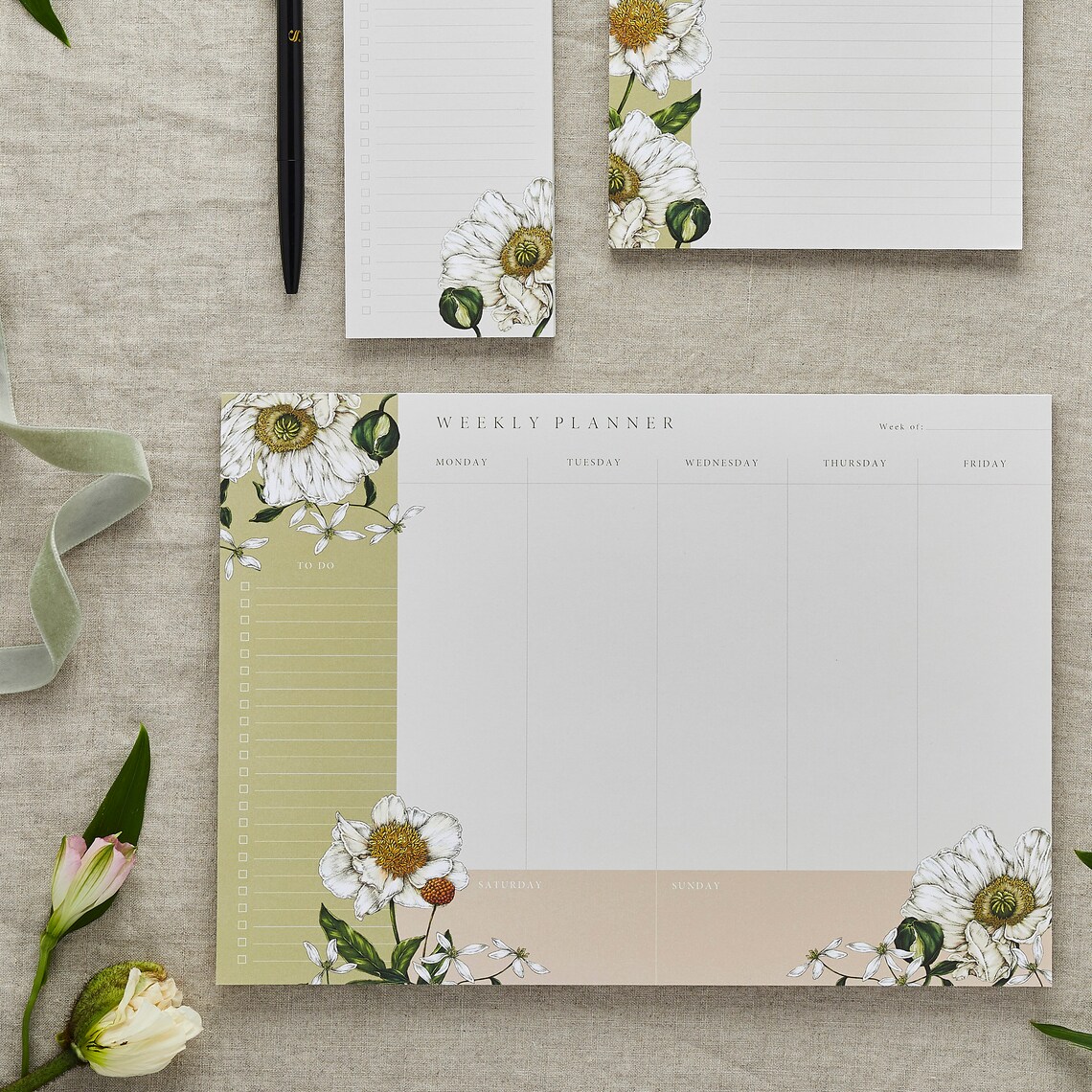 Weekly Planner A4 Botanical Desk Planner Spring Blossom - Etsy