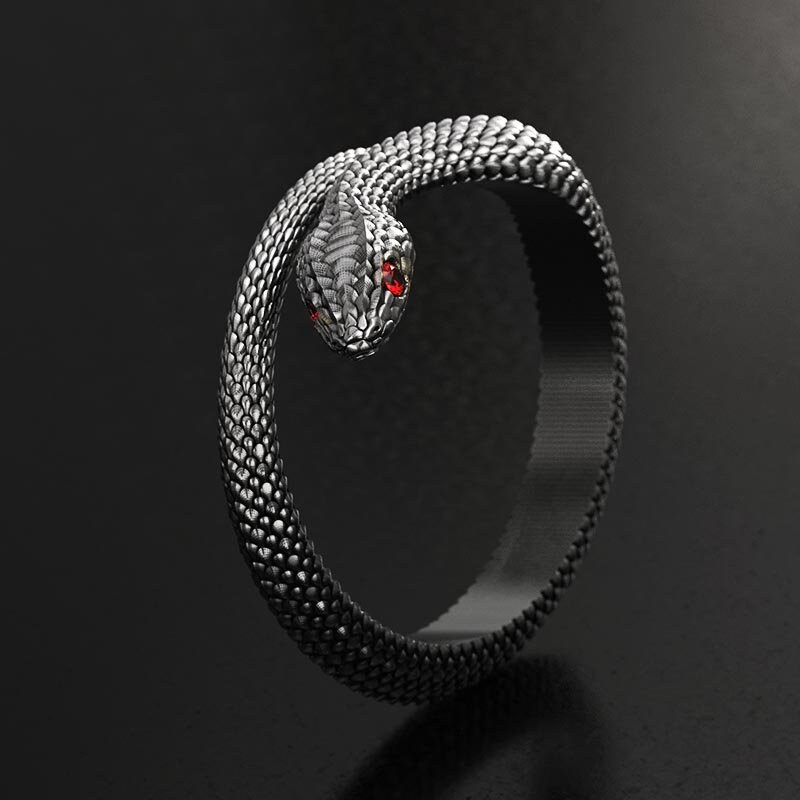 Red-eye Snake Ring Sterling Silver 925 Made in Italy | Etsy