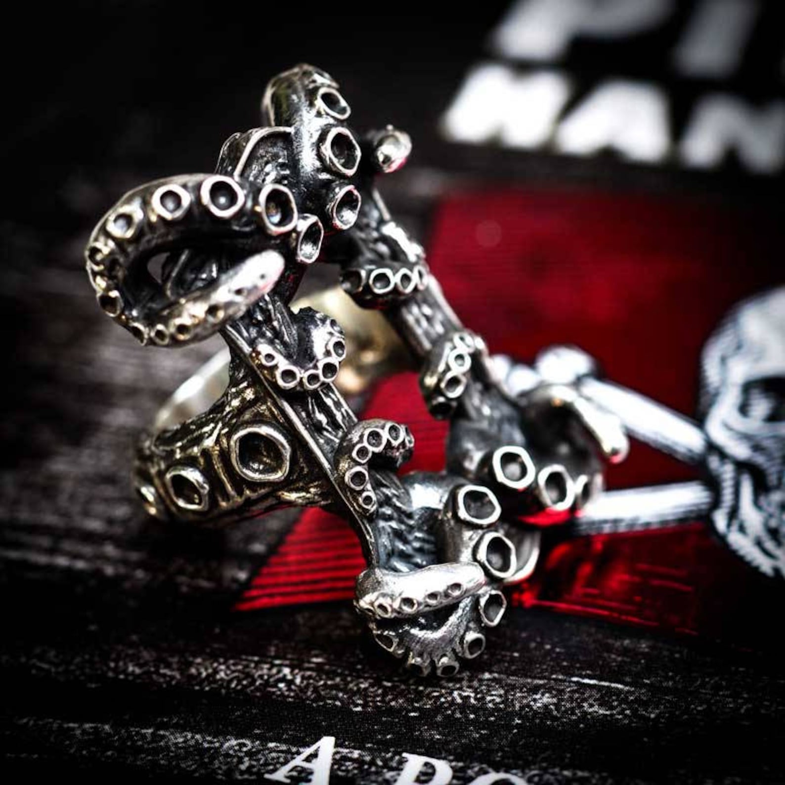 Kraken Ring sterling Silver 925 Made in Italy | Etsy