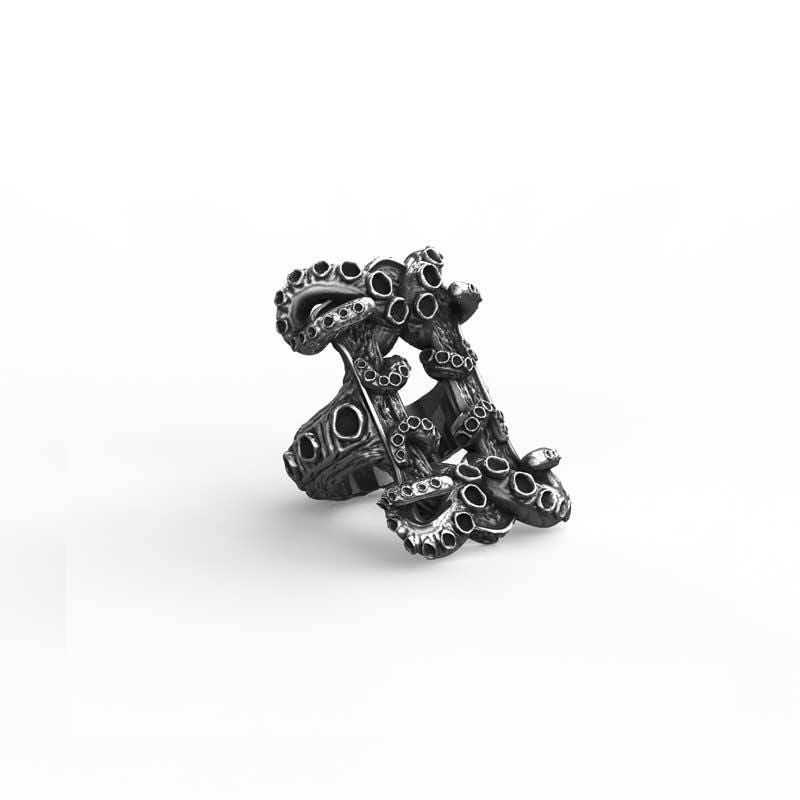 Kraken Ring sterling Silver 925 Made in Italy | Etsy