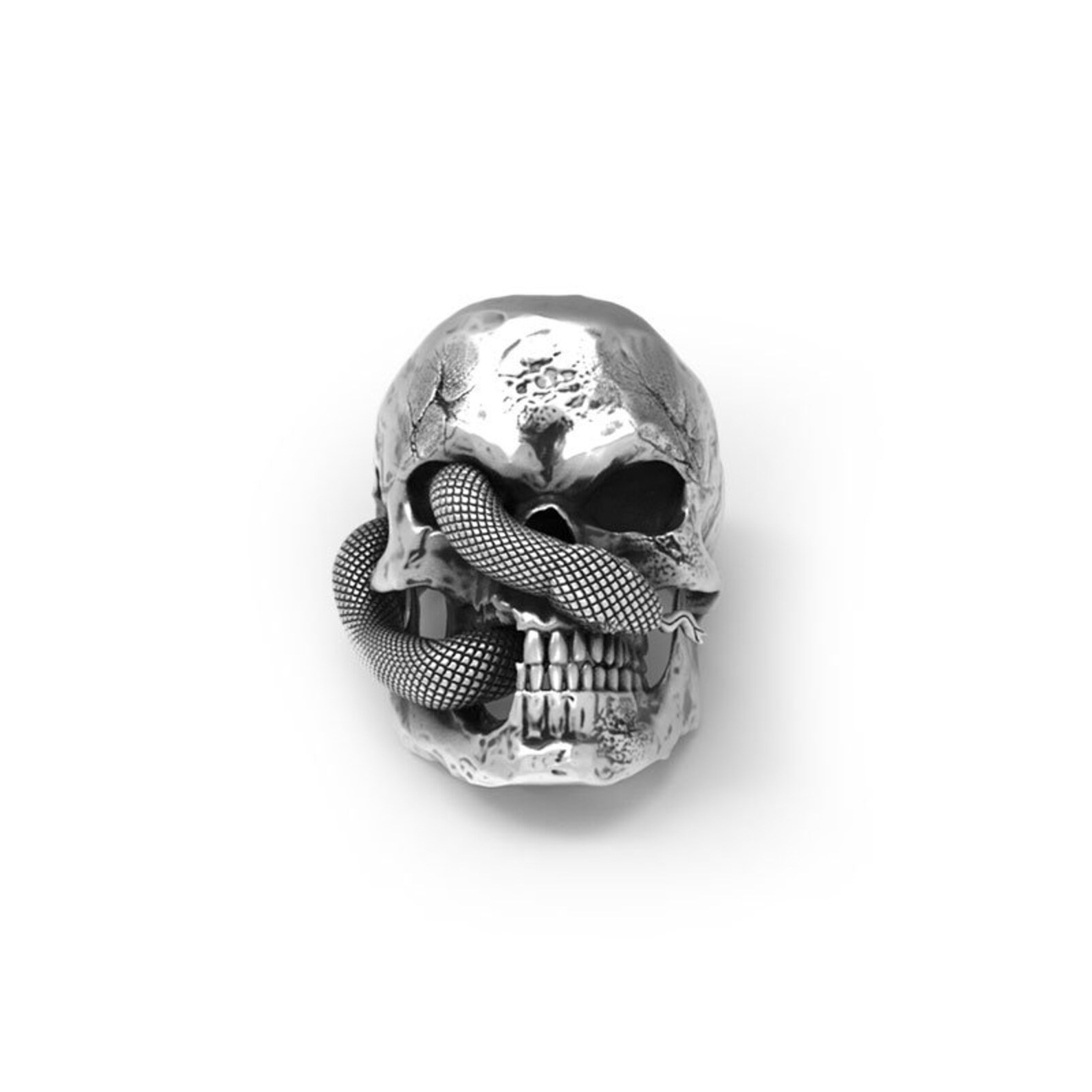 Snake Skull Ring Sterling Silver 925 Made in Italy FEEL - Etsy
