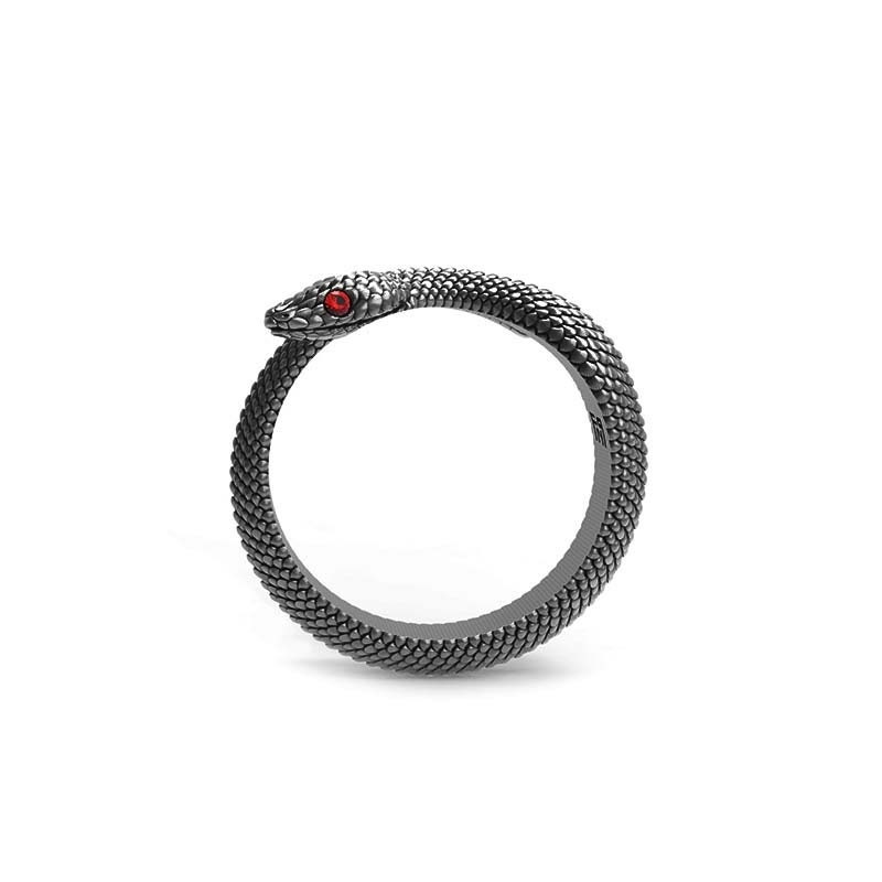 Red-eye Snake Ring Sterling Silver 925 Made in Italy | Etsy