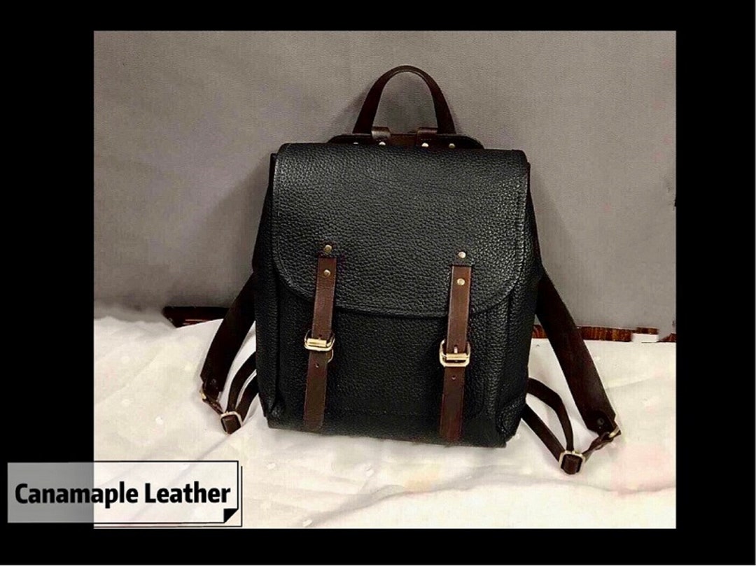 Black Satchel Bag Black Back Pack Real Leather Satchel Bag Double Strap ...