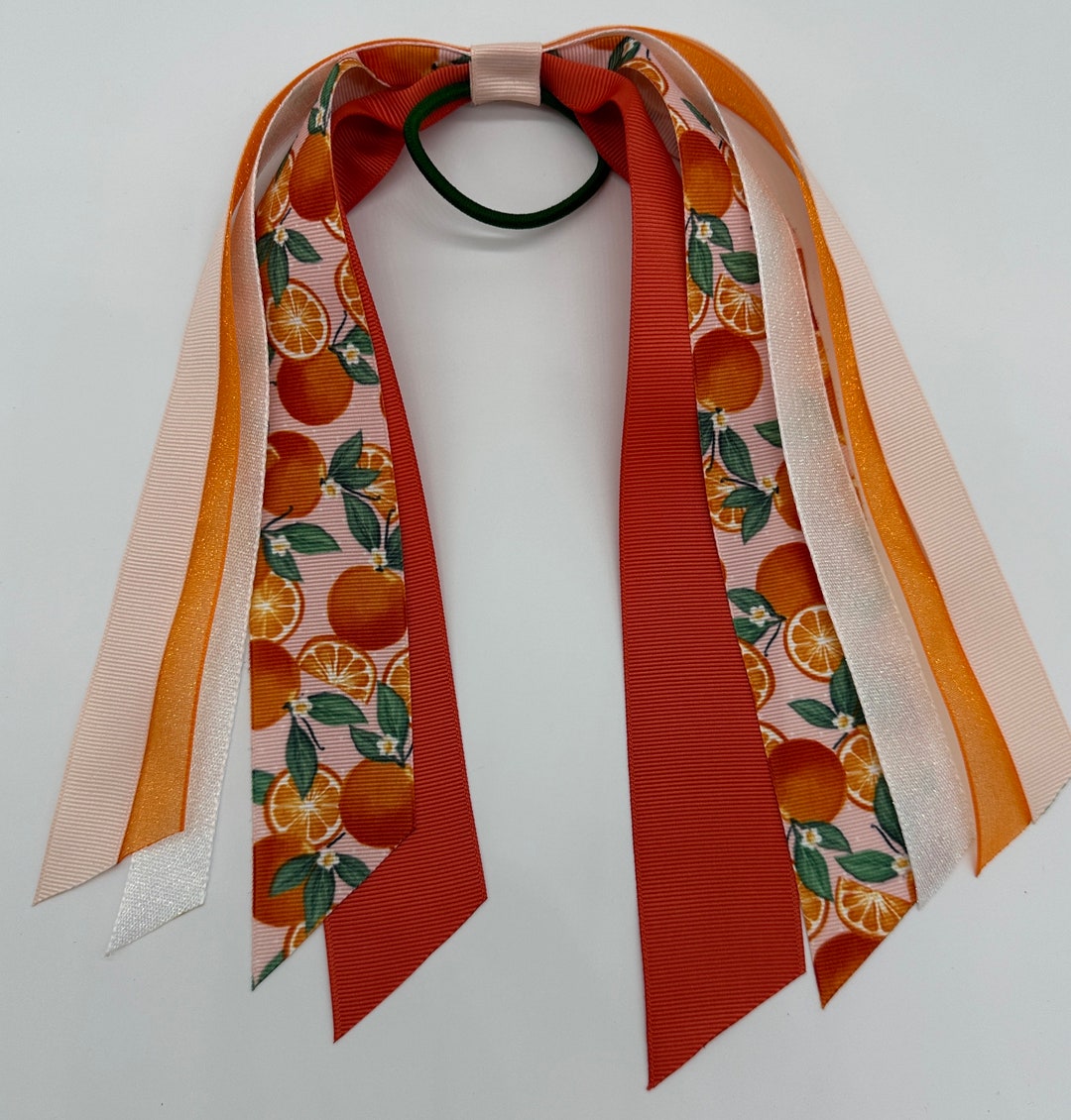 Orange Fruit Hairtie, Summer Hair Tie, Ponytail Holder, Hair Streamer ...