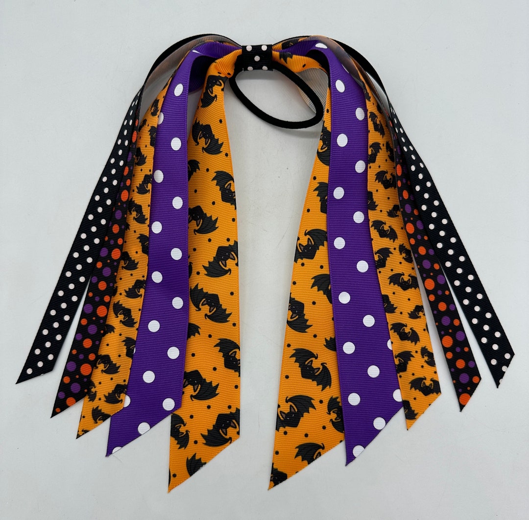 Halloween Hair Tie, Bat Hair Streamer, Ponytail Holder, Hair Streamer ...