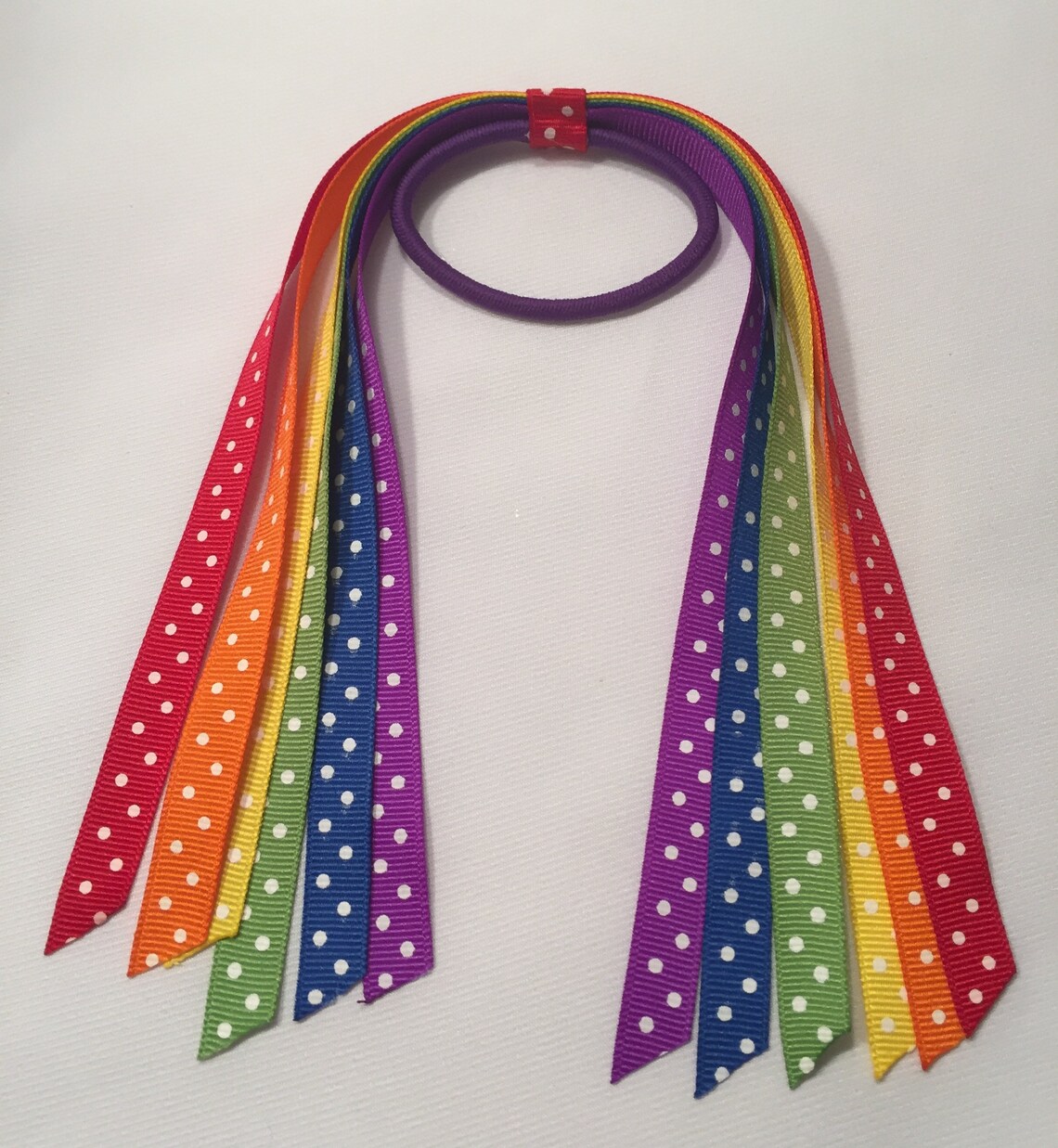 Rainbow Hair Streamer, Colorful Hair Tie, Ponytail Holder, Hair ...