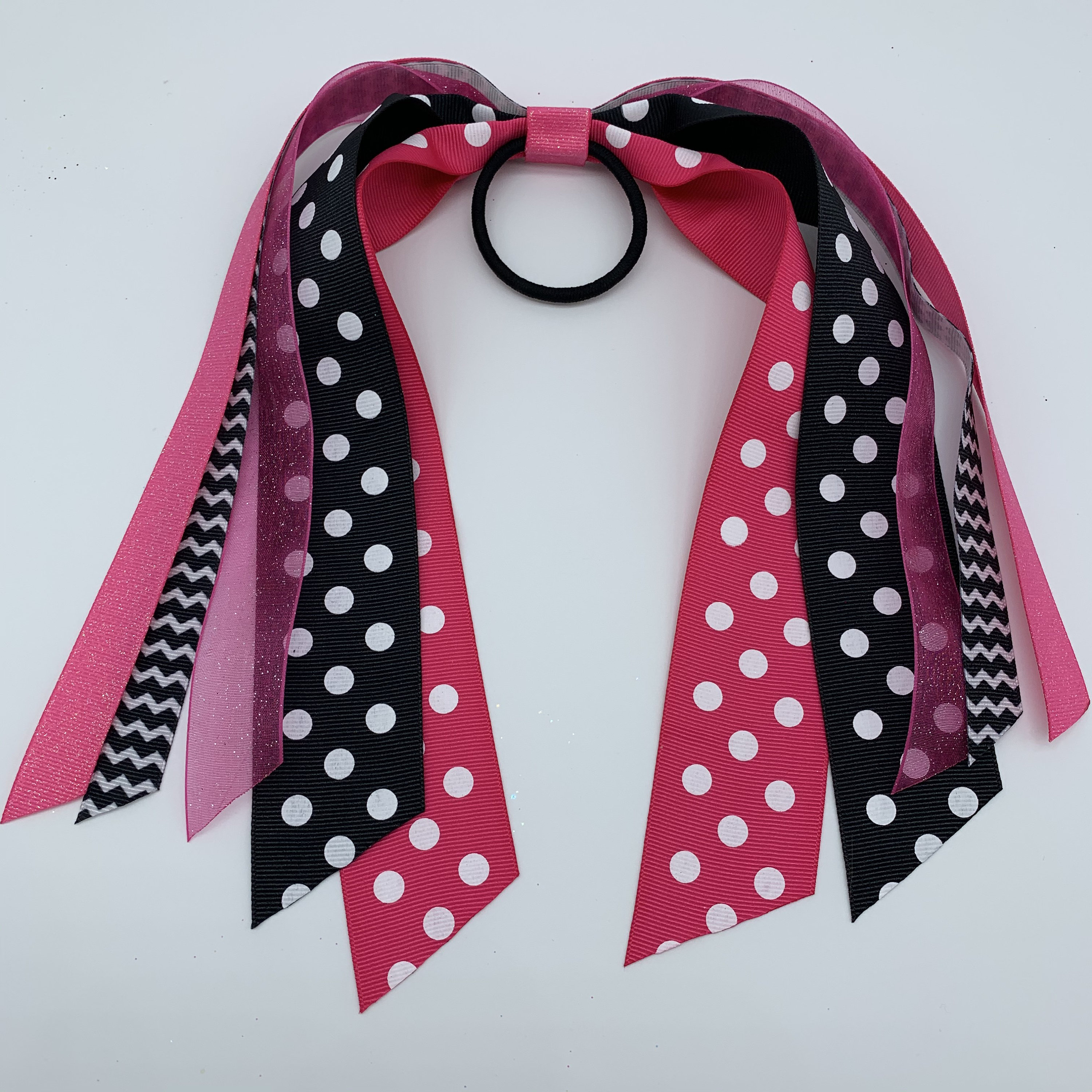 Pink and Black Hair Streamer Pink Hair Tie Hair Streamer - Etsy