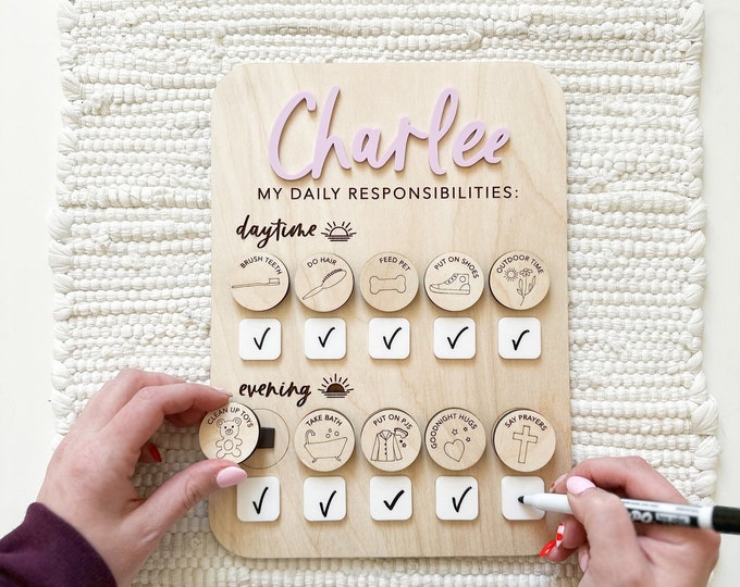Daily Responsibilities Chart Chore Chart Dry Erase Chore - Etsy
