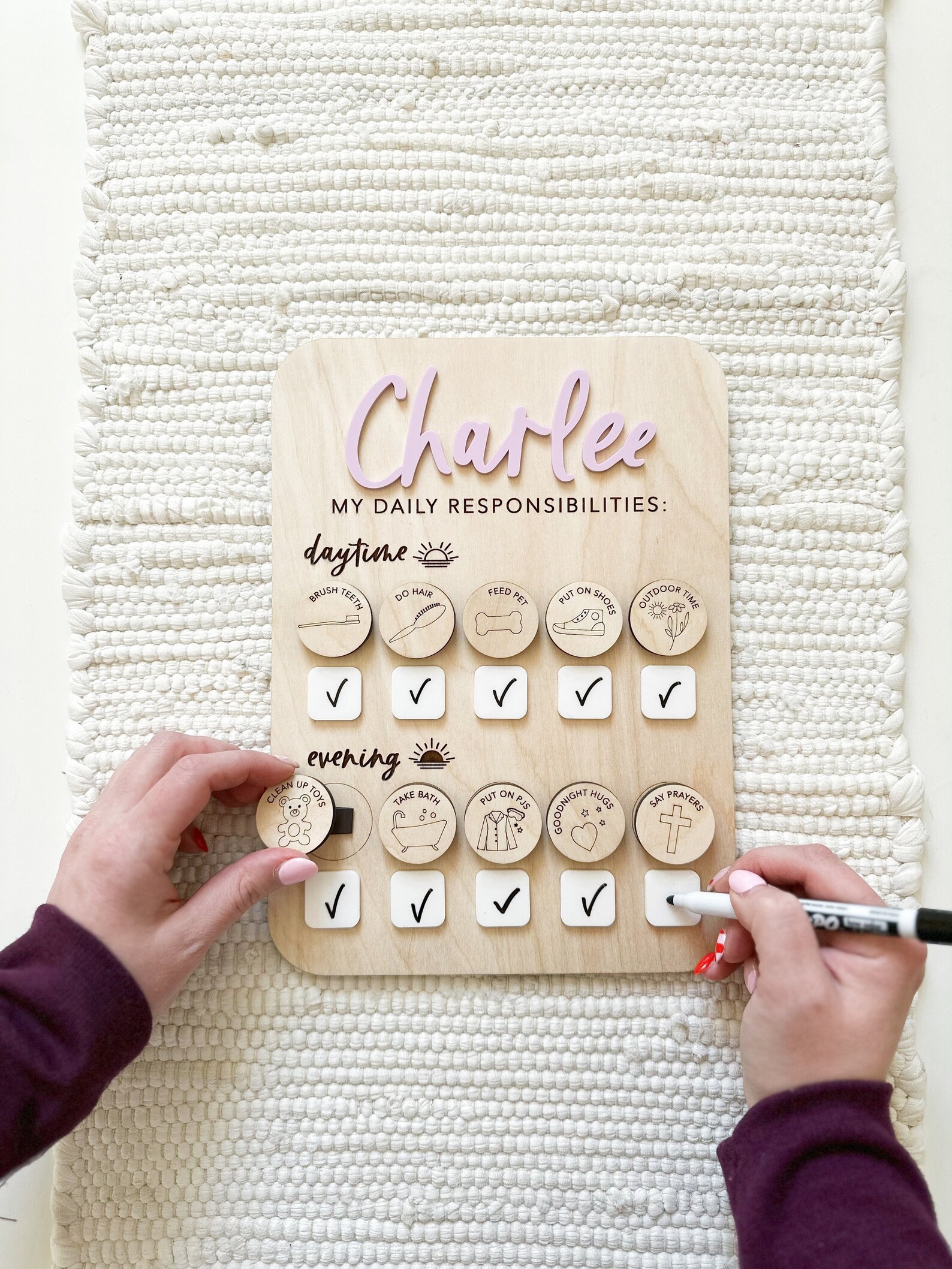 Daily Responsibilities Chart | Chore Chart | Dry Erase Chore Chart ...