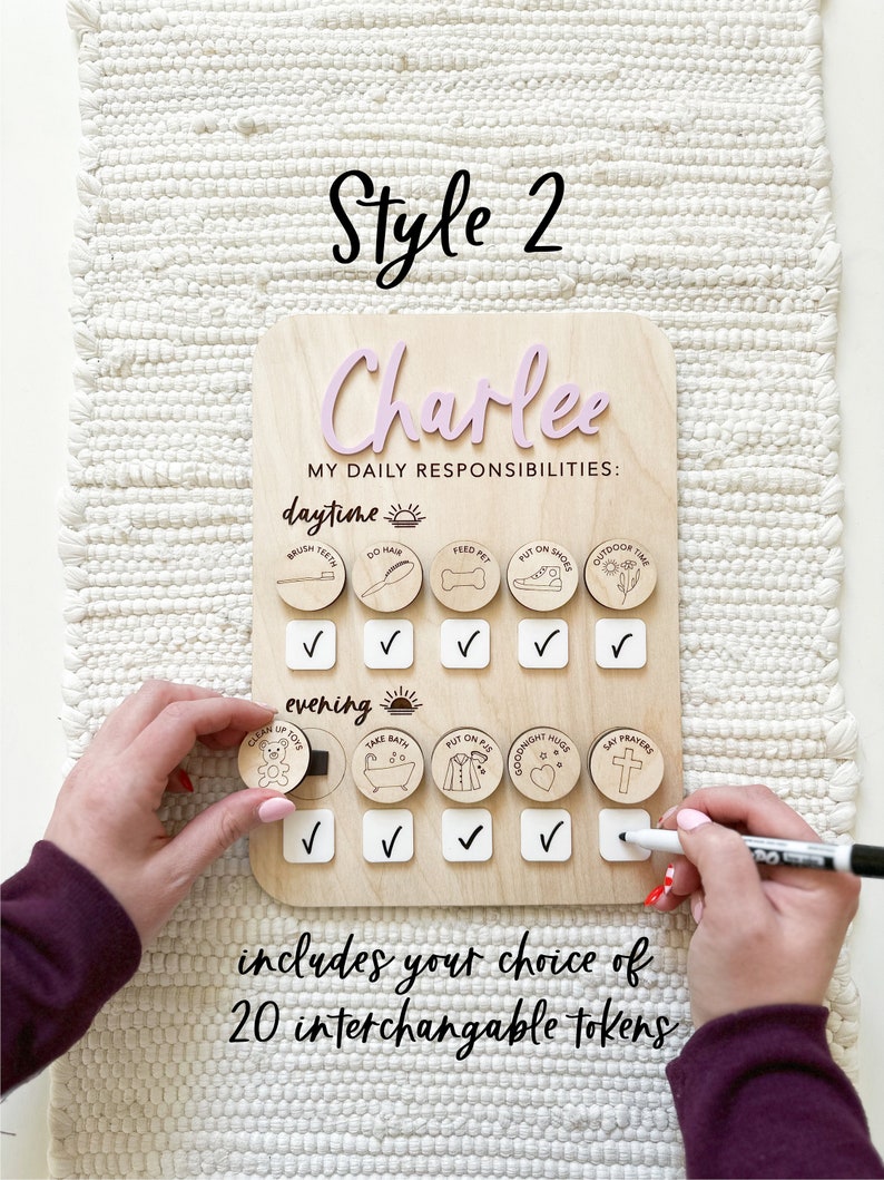 Daily Responsibilities Chart | Chore Chart | Dry Erase Chore Chart ...