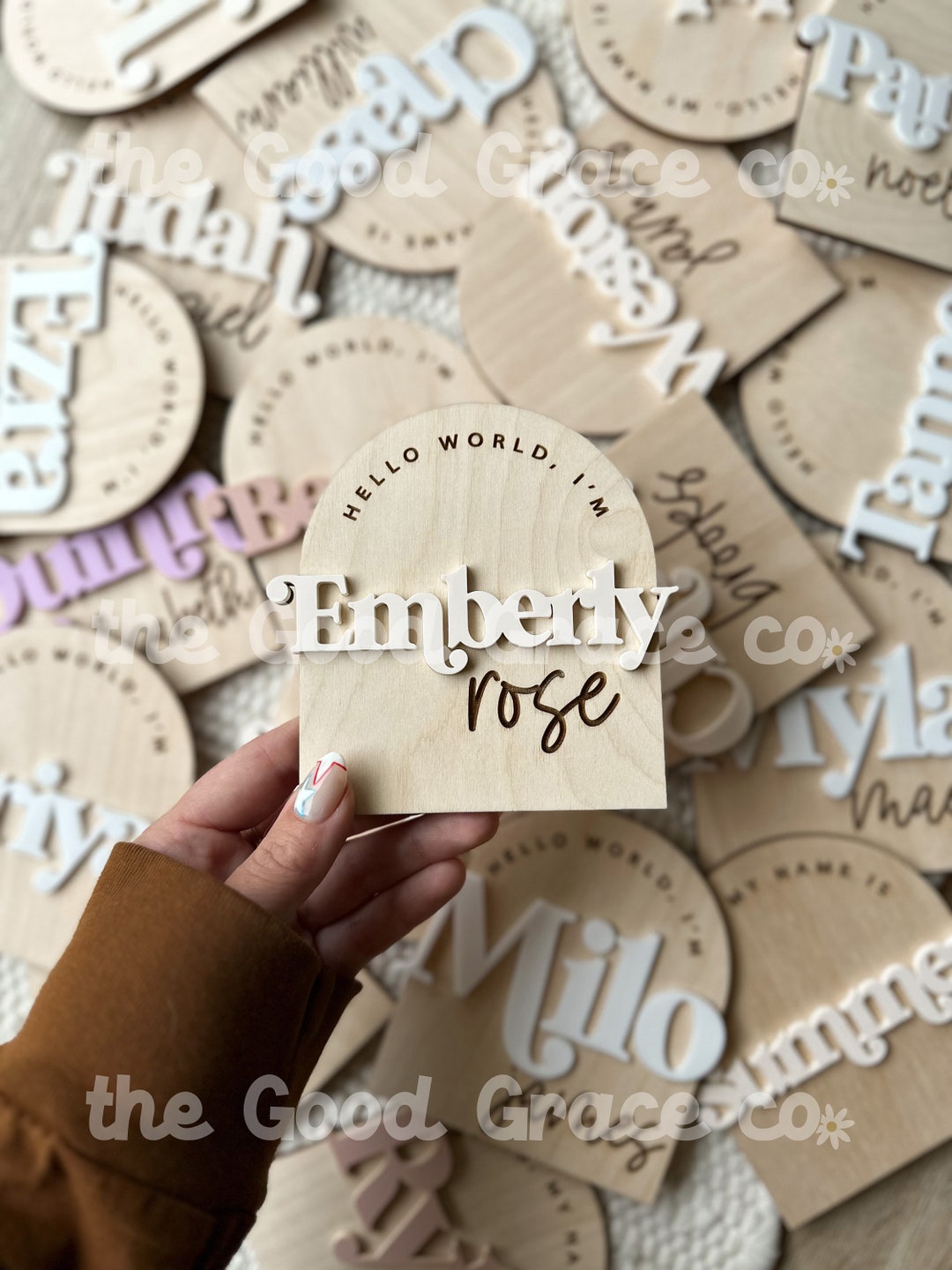 Baby Name Sign | Mini Baby Name Sign | Name Announcement | Hello My ...