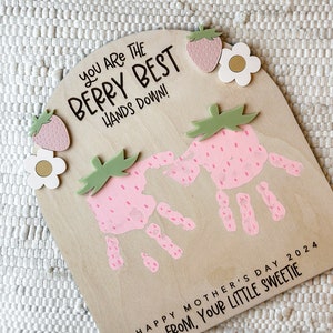 DIY Handprint Sign | Mother's Day Craft | Strawberry | Mother's Day ...