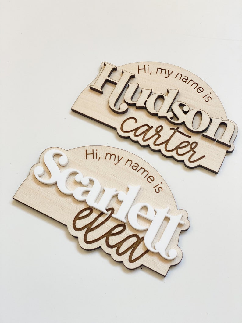 Name Sign Mini Baby Name Sign Name Announcement Hello My - Etsy